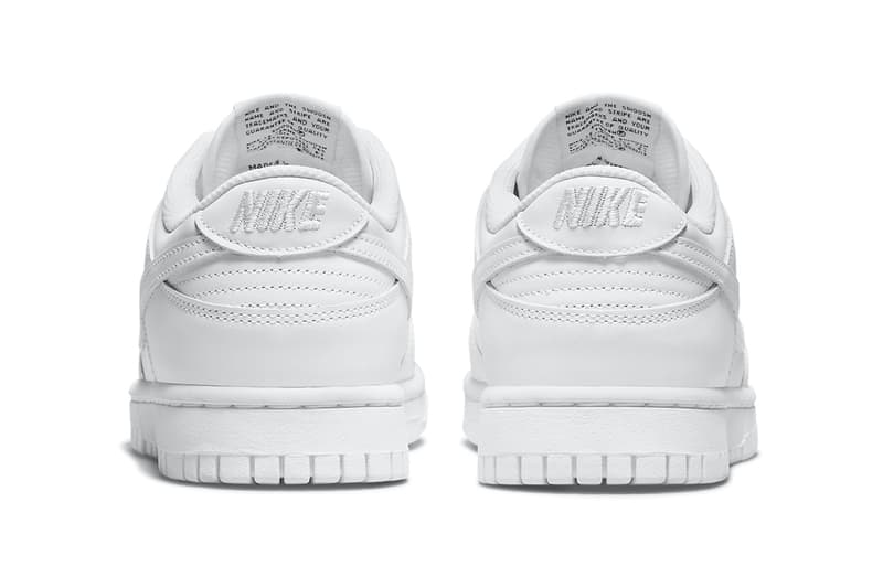Nike Dunk Low "Triple White" Sneakers Release | Hypebae