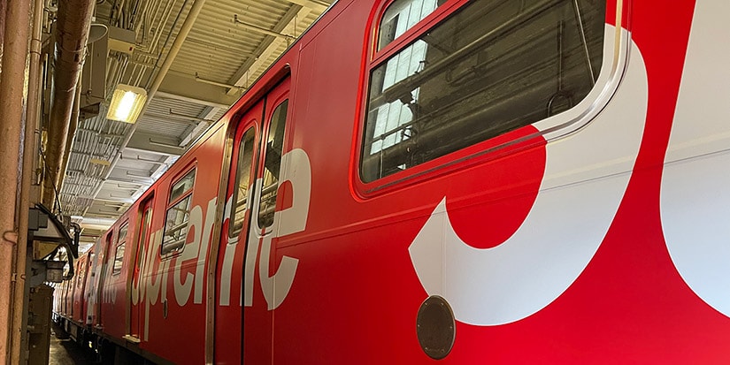 Supreme Redecorates NYC's Subway L Line Train | Hypebae