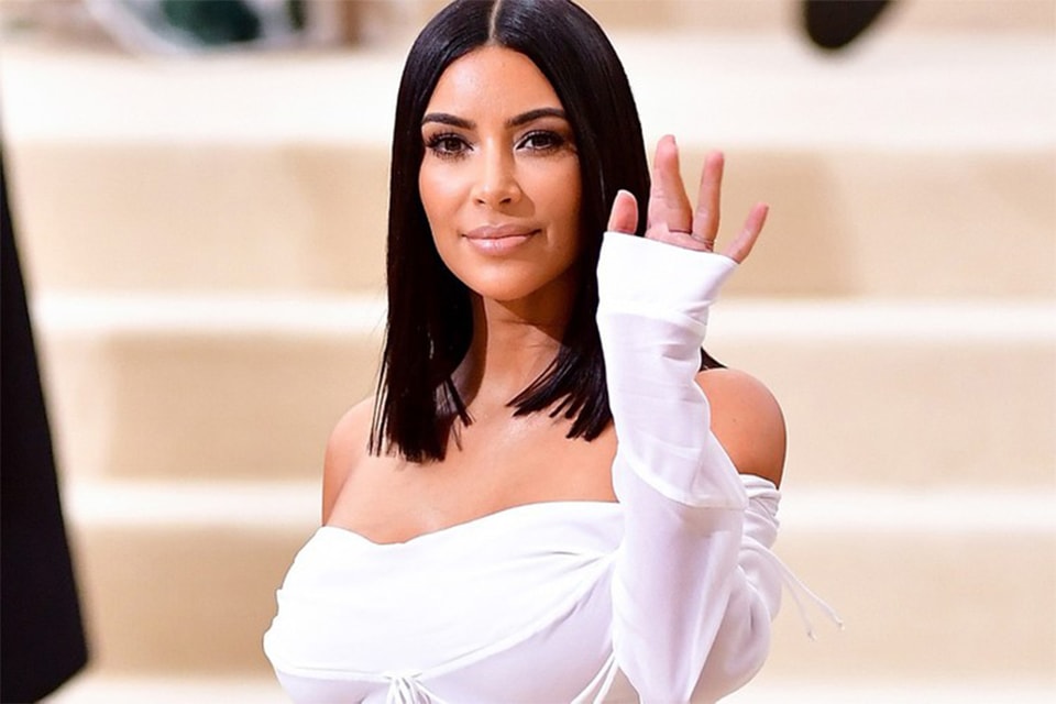 Kim Kardashian Side Part Straight Hair