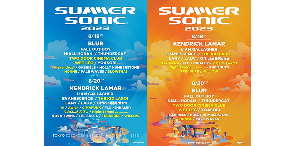 SUMMER SONIC 2023 の第2弾追加アーティストと日程別ラインアップが発表 | Hypebeast.JP