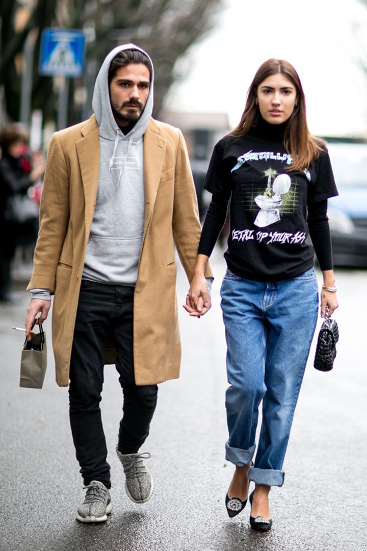 時裝週街拍照零失手穿搭組合 牛仔褲 tee - POPBEE