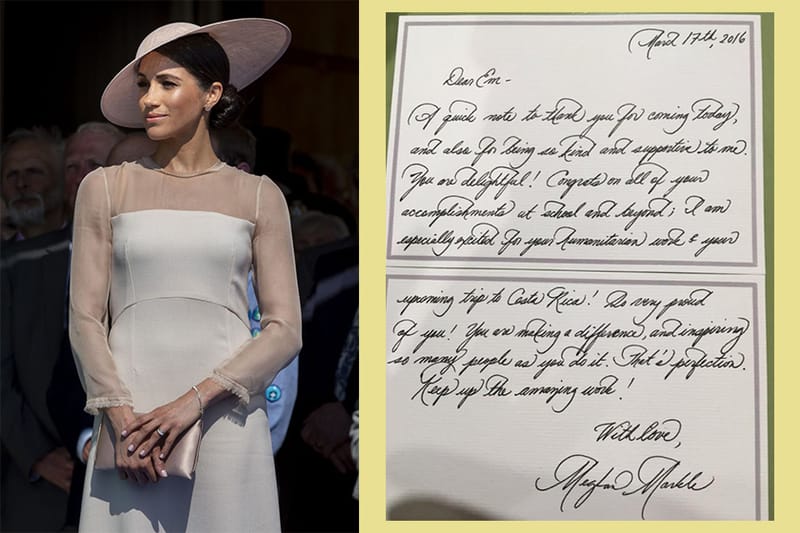 英國皇室手寫字，Meghan Markle 絕美書法 - POPBEE