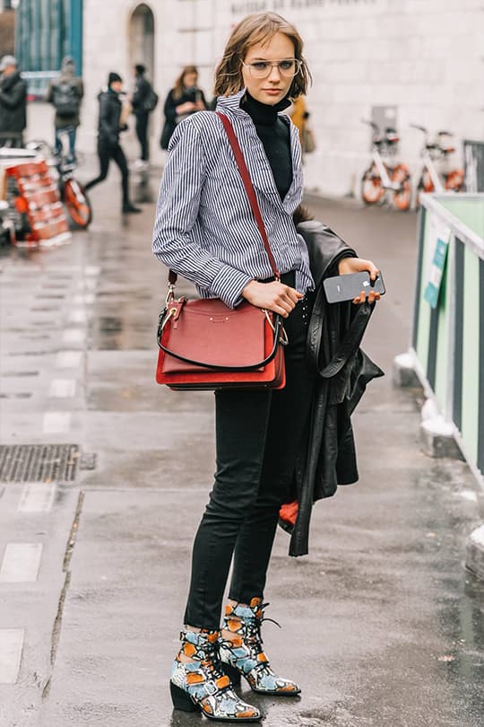 2018 秋冬天橋潮流 蛇紋 boots - POPBEE