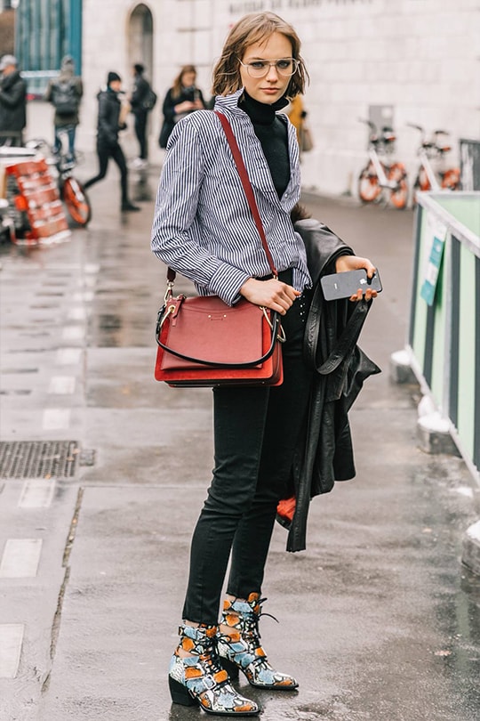 2018 秋冬天橋潮流 蛇紋 boots - POPBEE