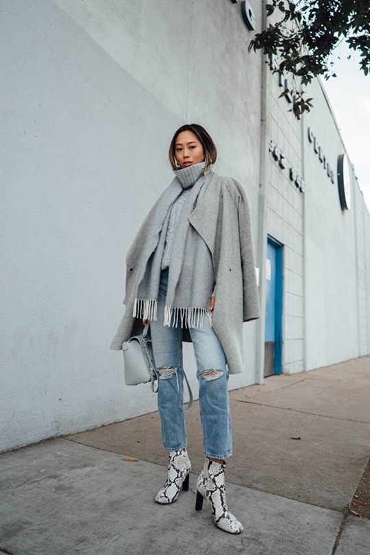 2018 秋冬天橋潮流 蛇紋 boots - POPBEE