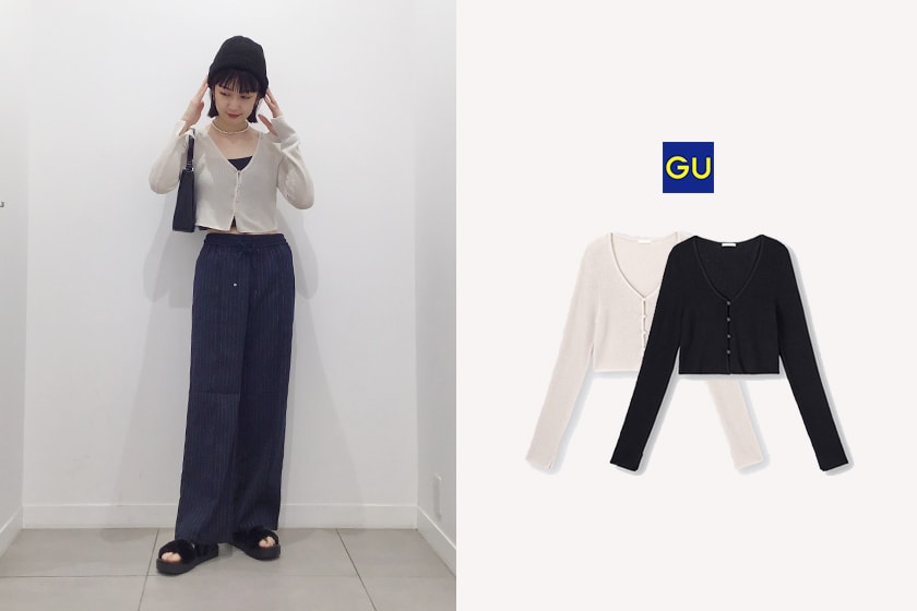 穿出時髦的小性感：入秋跟日本女生一起愛上 GU 這件開襟透膚外套！ - POPBEE