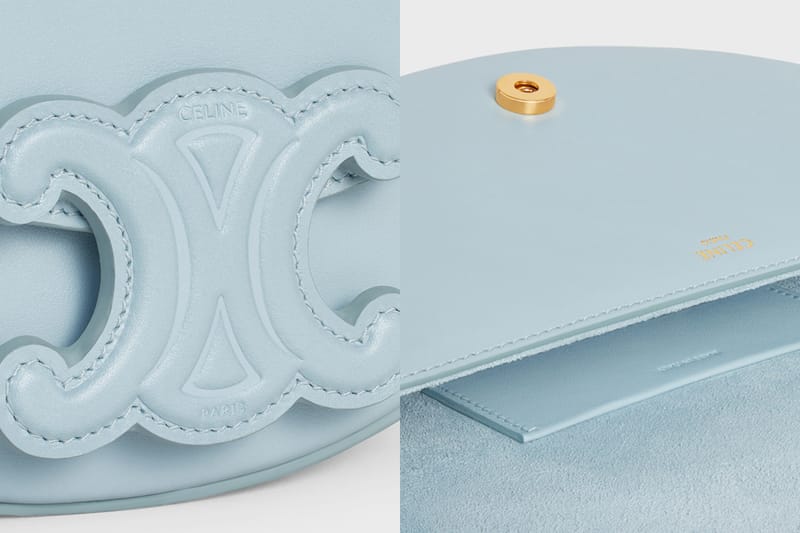 CELINE Besace Cuir Triomphe 半月包仙氣登場，裸色 vs. 冰藍色哪一款勝出？ - POPBEE