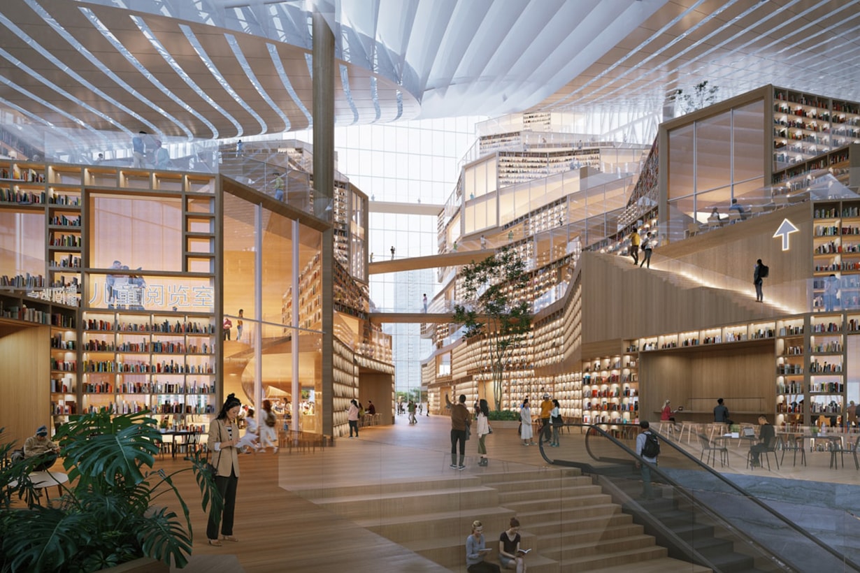 荷蘭 MVRDV 事務所打造，位於城市中的夢幻「書之谷 Canyon Of Books」，武漢圖書館建築設計曝光！ - POPBEE