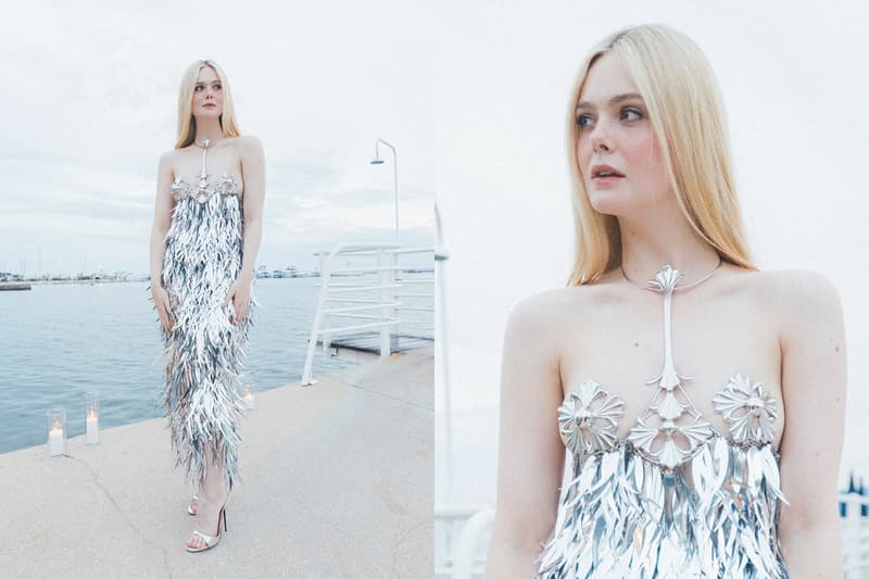 Elle Fanning 坎城鏤空羽毛禮服：Paco Rabanne 大尺度胸前鏤空，女生也忍不住近看！ - POPBEE