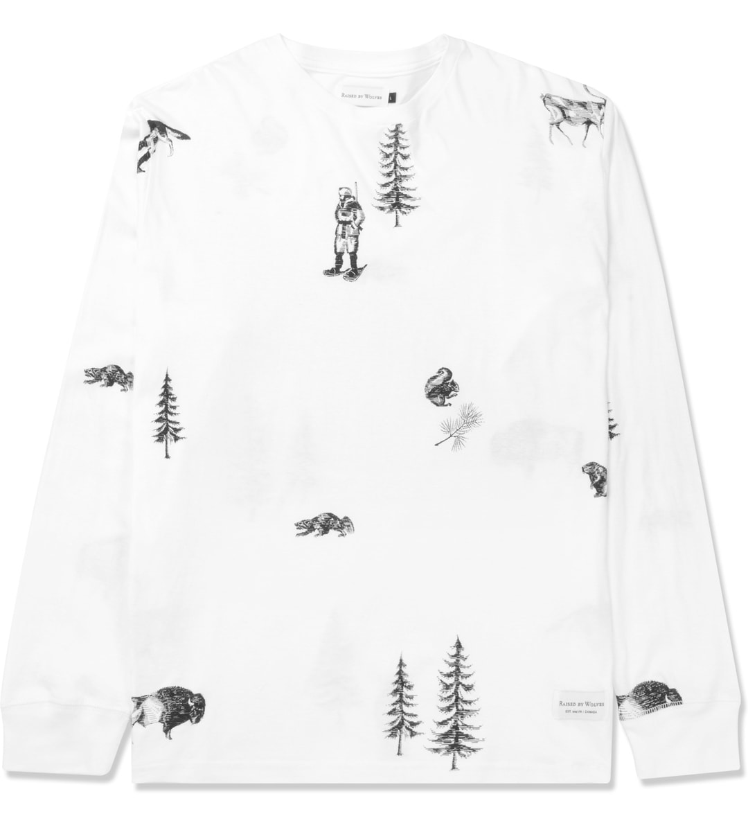 Raised By Wolves - White Trap Life L/S T-Shirt | HBX - 하입비스트가 엄선한 글로벌 ...