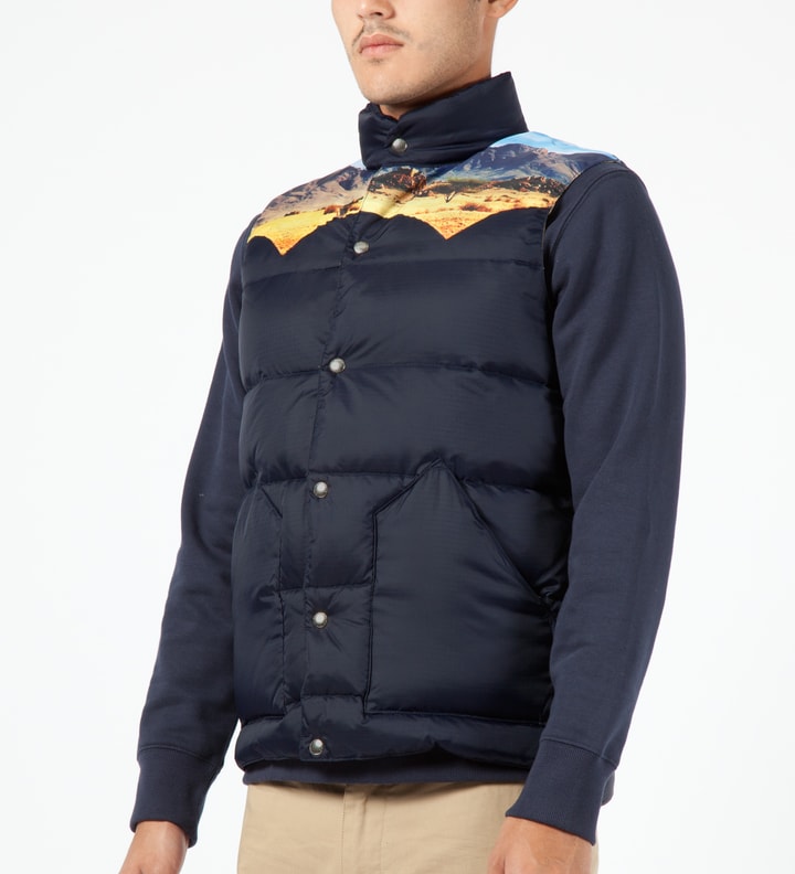 Penfield - Navy Mojave Yoke Down Vest | HBX - Globally Curated Fashion ...