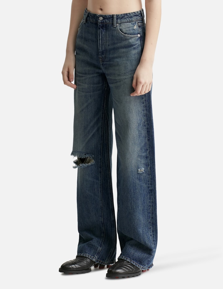 Our Legacy Treble Cut - Vintage indigo, wide-leg rope twill jeans | HBX