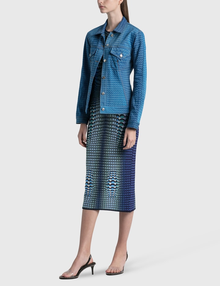 Marine Serre - Moon Fish Skin Denim Jacket | HBX - HYPEBEAST 為您搜羅全球潮流時尚品牌