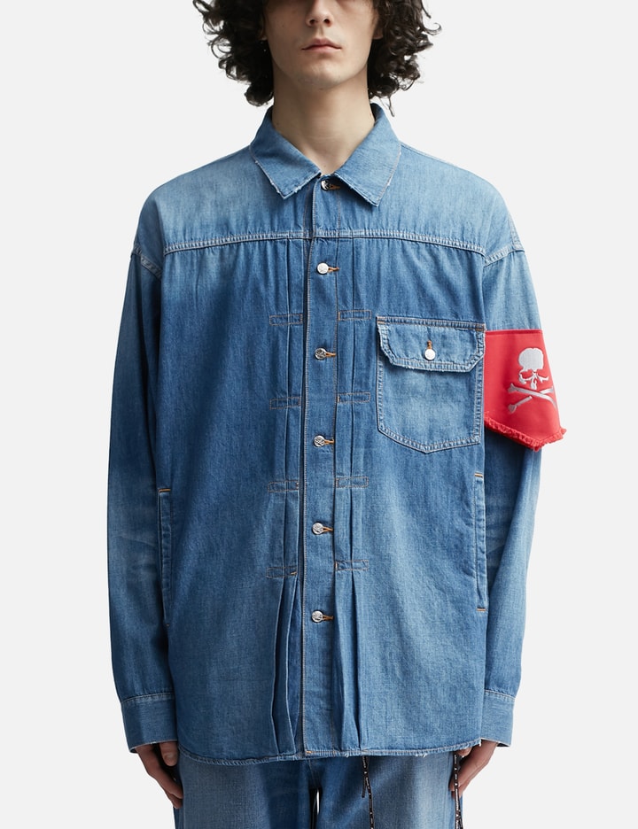 Mastermind Japan - 1ST Long Sleeve Denim Shirts With Hood | HBX