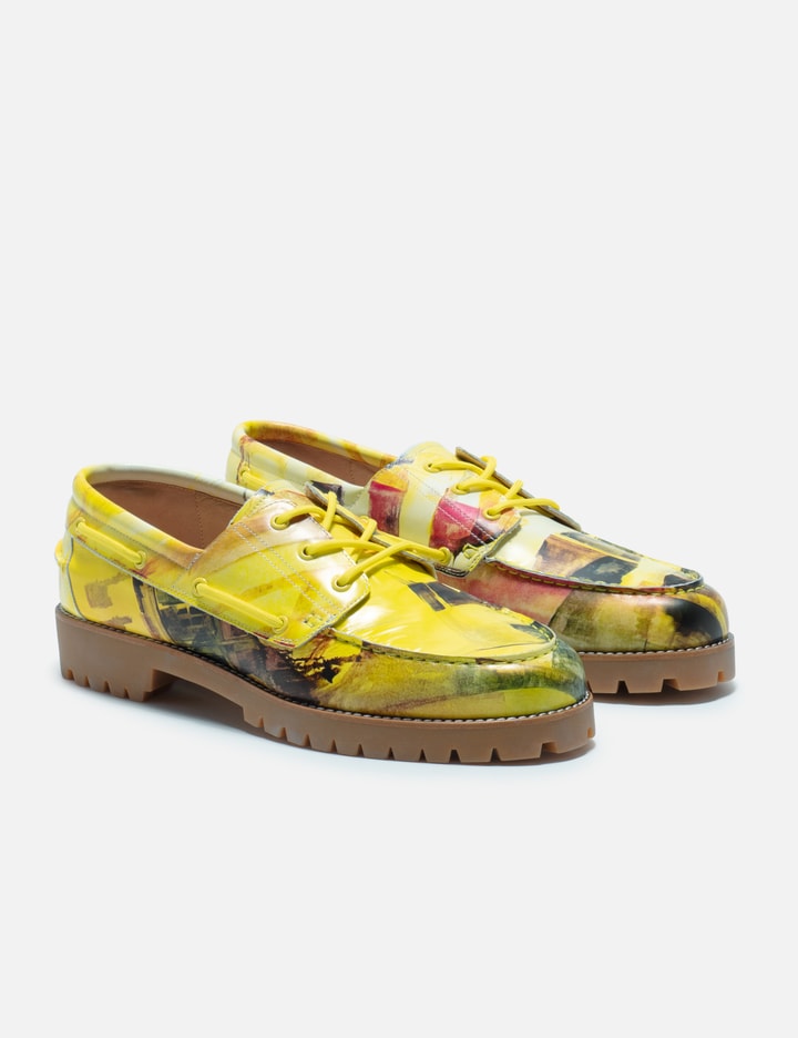 KidSuper Painted Lug Loafer - Yellow pigskin leather loafer with all ...