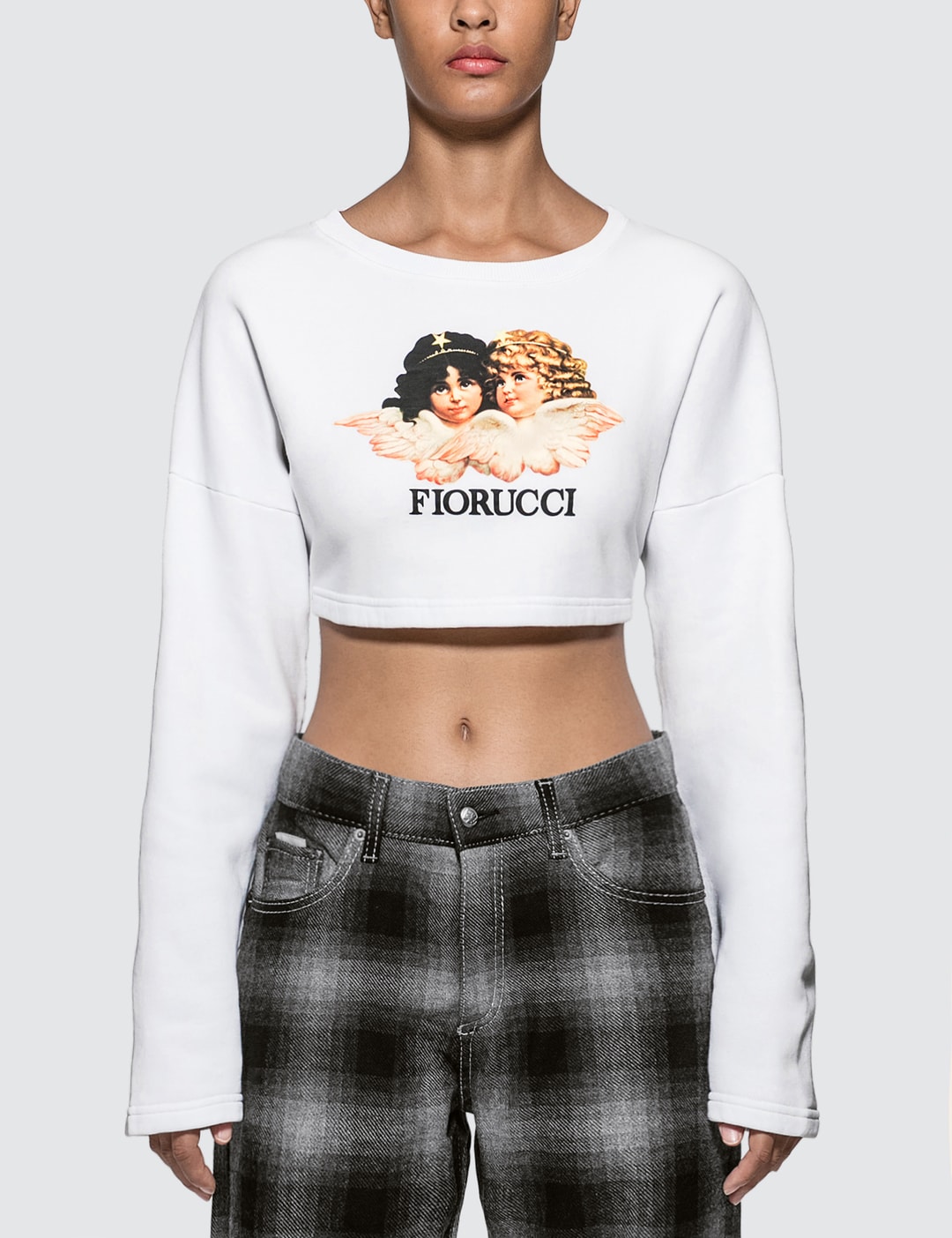 Fiorucci - Vintage Angels Cropped Sweatshirt | HBX - Globally Curated ...