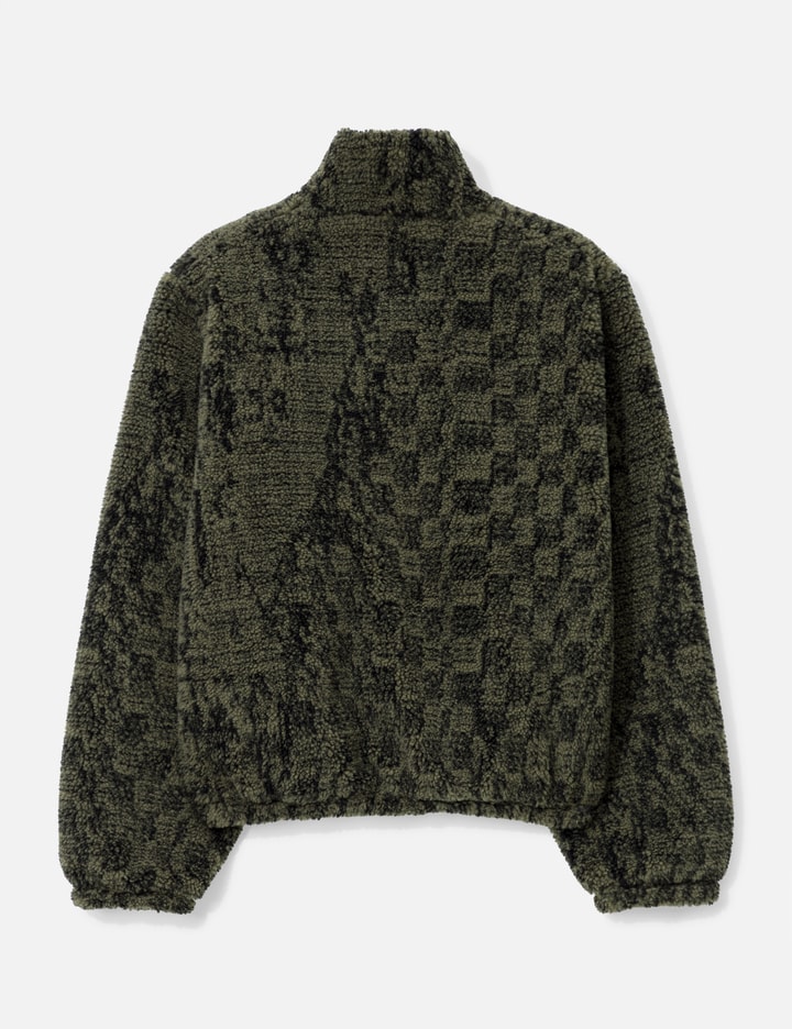 ROA Ewe Furry Jacket - Olive oversized faux-fur jacket with high neck ...