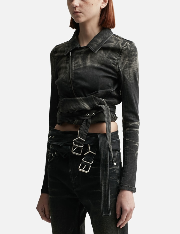 Y/PROJECT - Wrap Fitted Denim Jacket | HBX