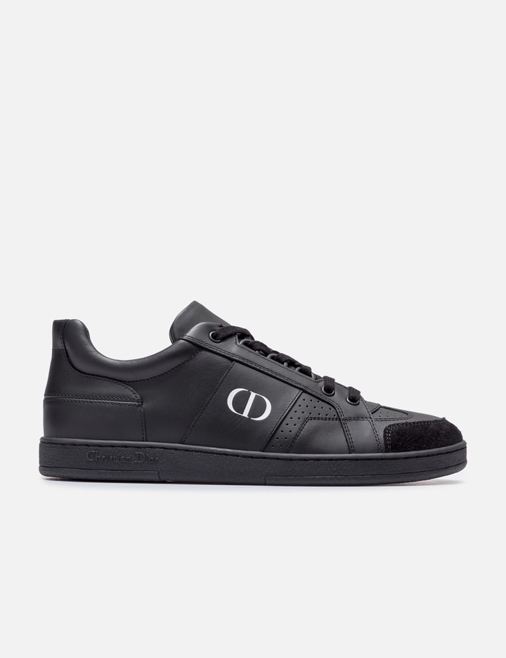 Dior Logo Print Leather Sneakers In Black | ModeSens