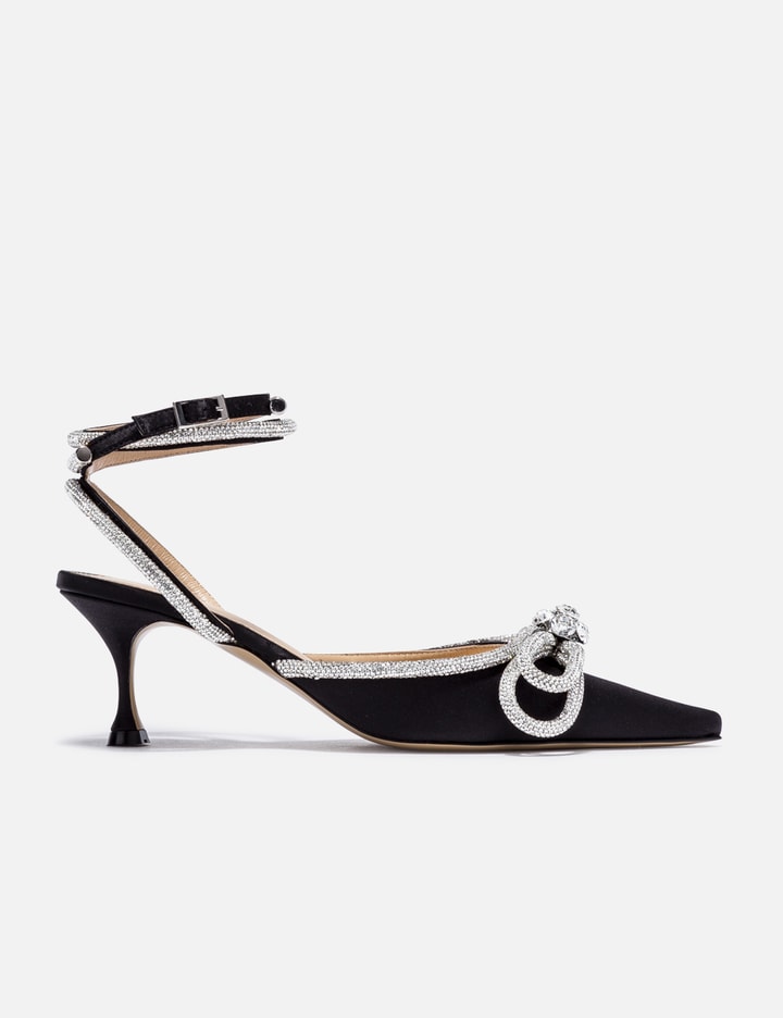 Mach & Mach - Double Bow Satin Heels | HBX - Globally Curated Fashion ...