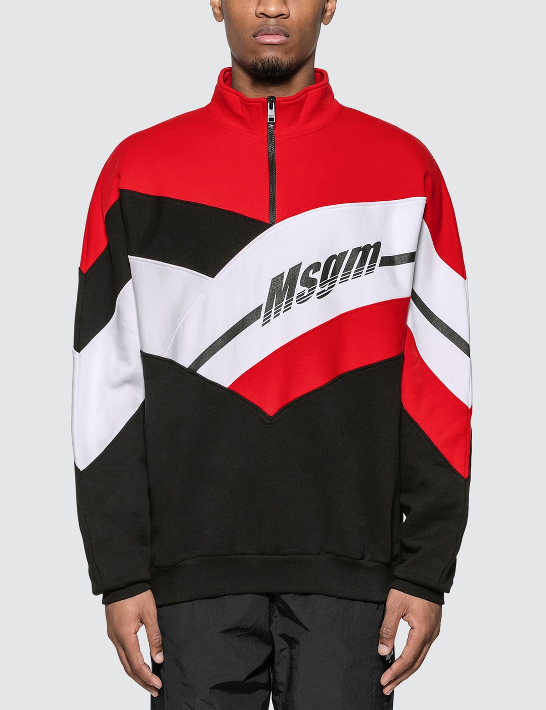 MSGM - Half Zip Colorblock Sweatshirt | HBX - Globally Curated Fashion ...