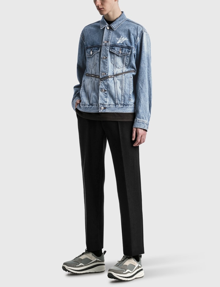 We11done - Denim Wd Logo Zipper Detail Jacket | HBX - Globally Curated ...