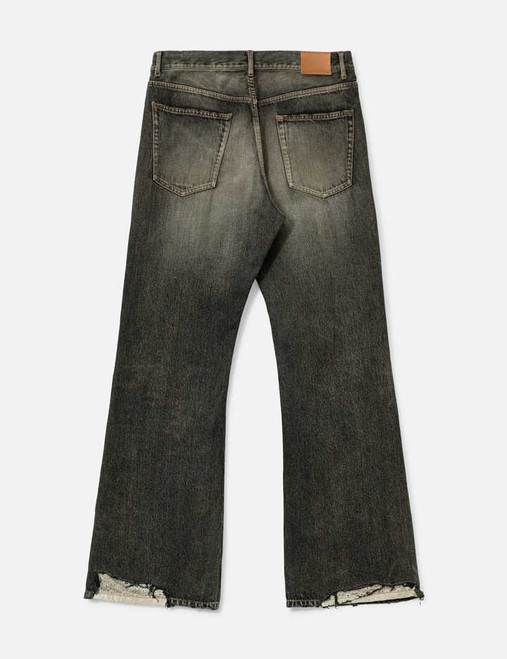 KHOKI Fated Memory Denim Pants - Black straight-leg denim with fabric ...
