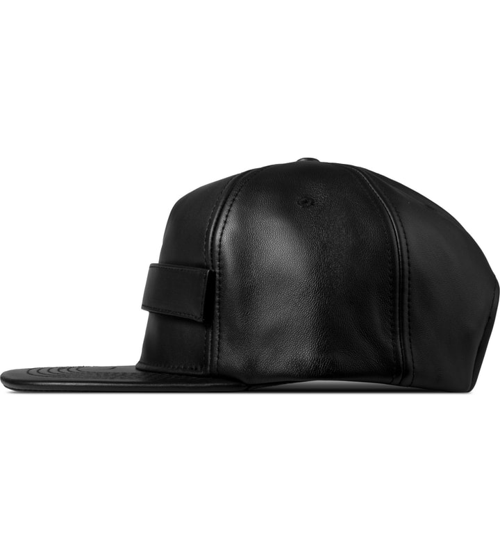 Stampd - Black Velcro Lambskin Snapback Cap | HBX - Globally Curated ...