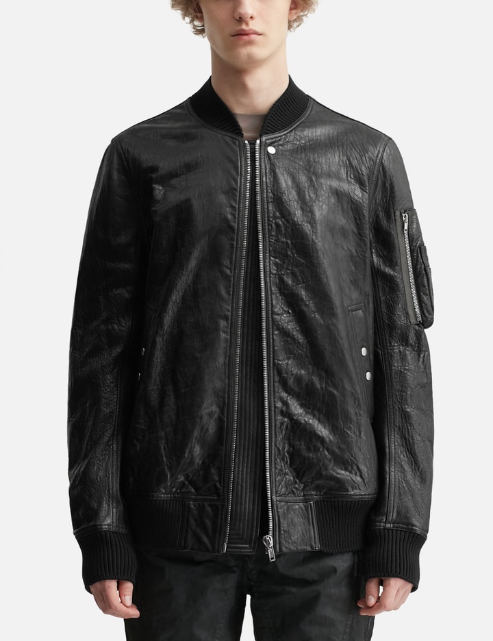 Rick Owens Classic Flight In Tumbled Lamb Leather - 經典紋理羔羊皮飛行外套，染色皮革與多 ...
