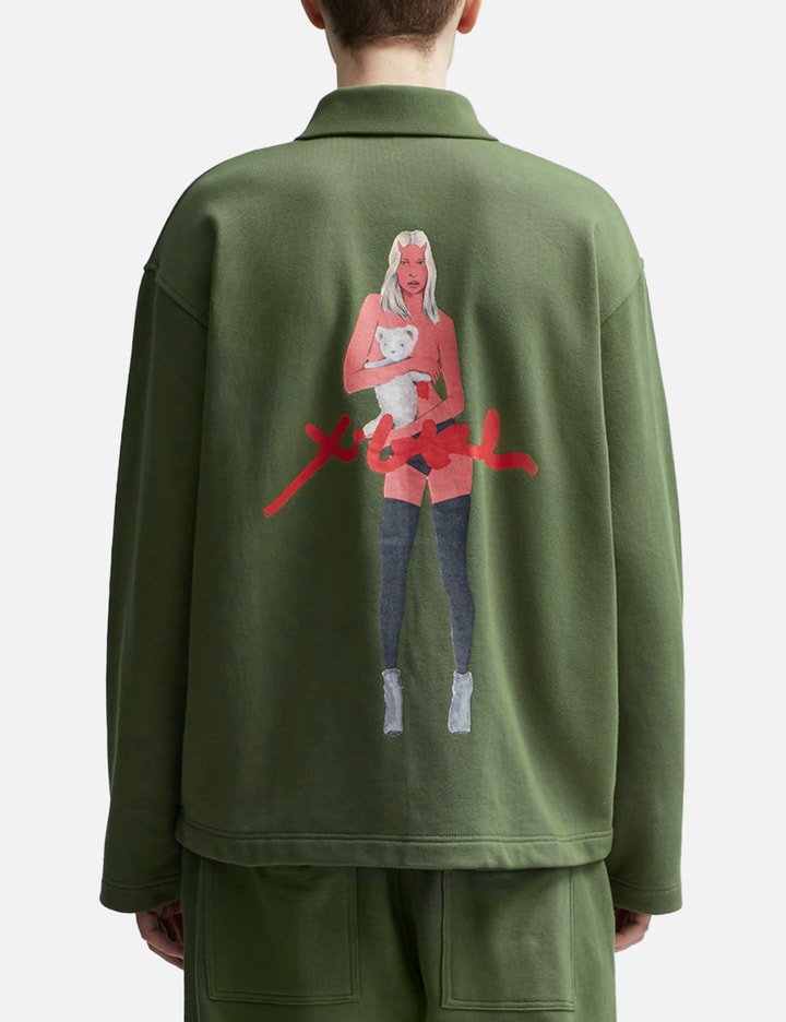 X-Girl X-girl × T-REX Sweat Jacket - Olive shirt-style zip jacket | HBX