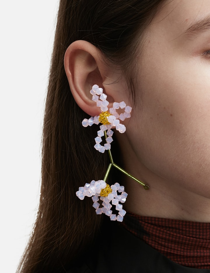 Helena Thulin Aster Chinensis Earrings - Hand-beaded sterling silver ...