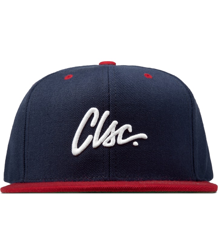 Clsc - Navy/Red Script Snapback Cap | HBX