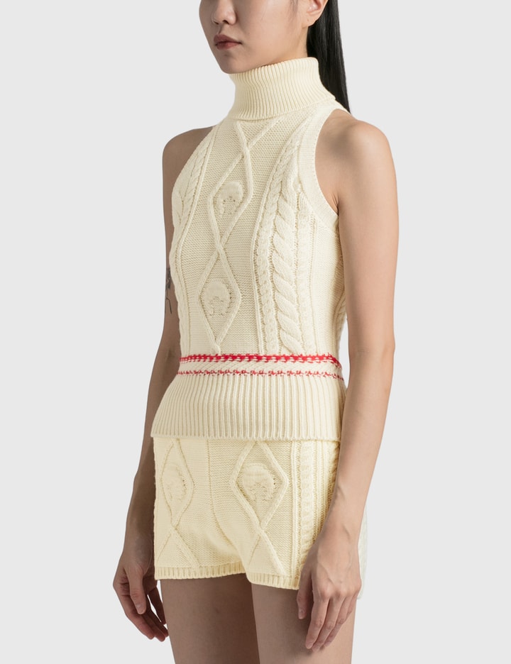 Marine Serre - CABLE KNIT SLEEVELESS TURTLENECK | HBX