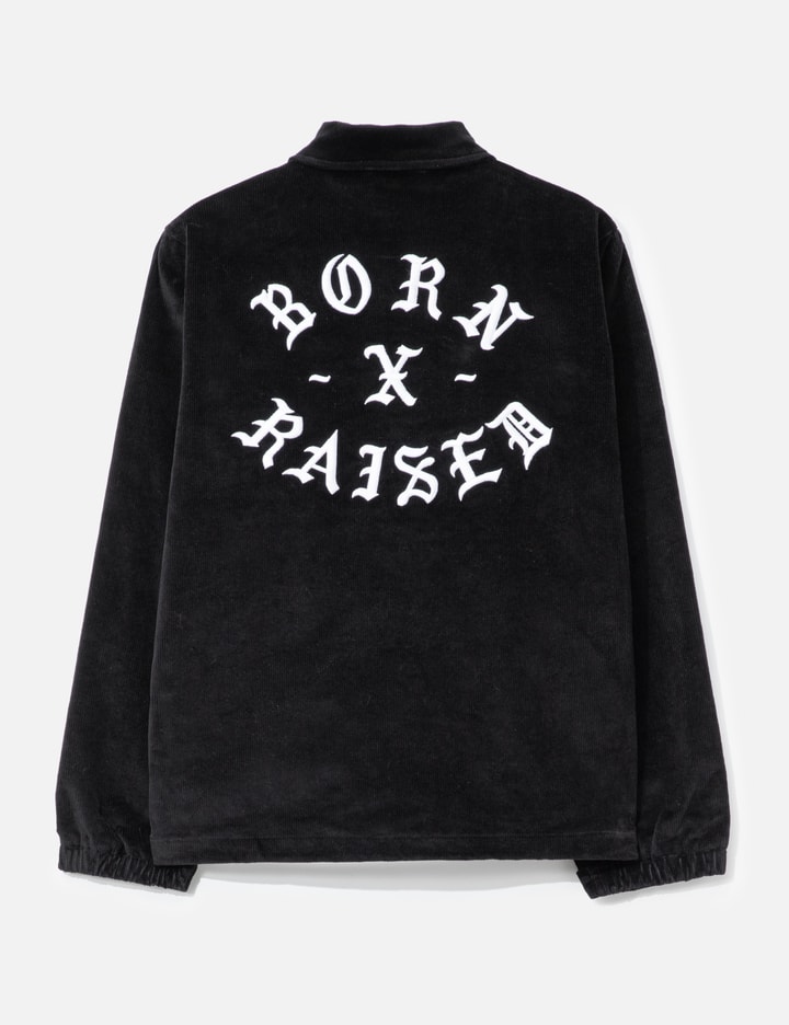 Born x Raised Zine Corduroy Coach Jacket - Black corduroy coach with ...