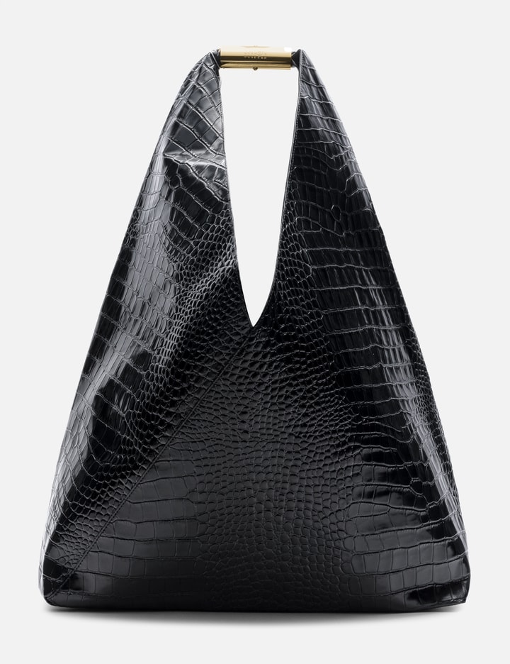 MM6 Maison Margiela Japanese Big - Croc-effect calf leather triangle ...