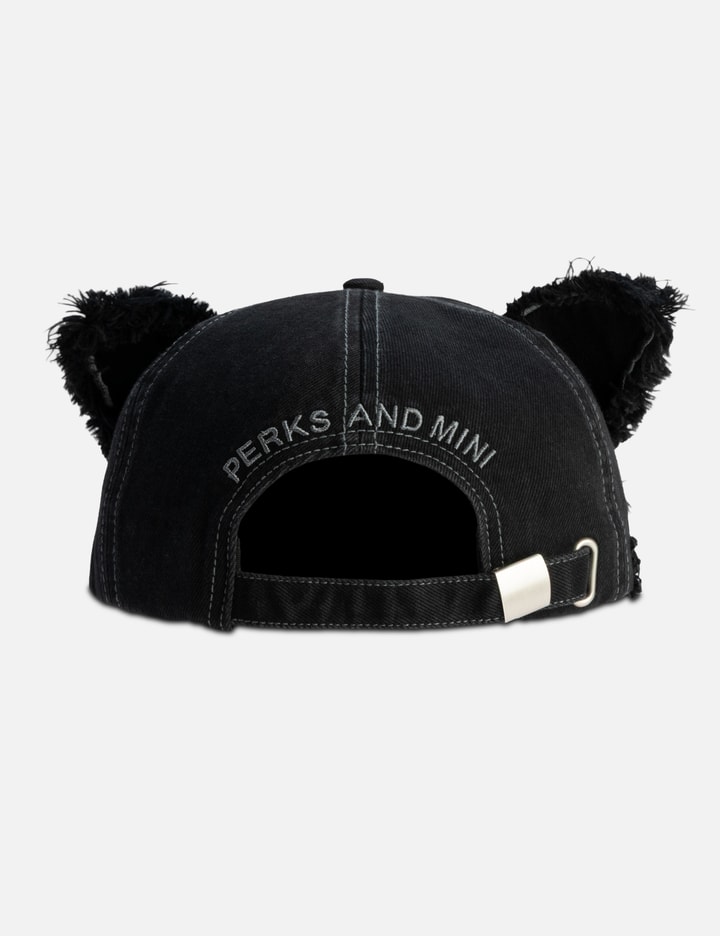 Perks and Mini Alien Kiss Winged Baseball Cap - Distressed black cotton cap with wing embroidery ...