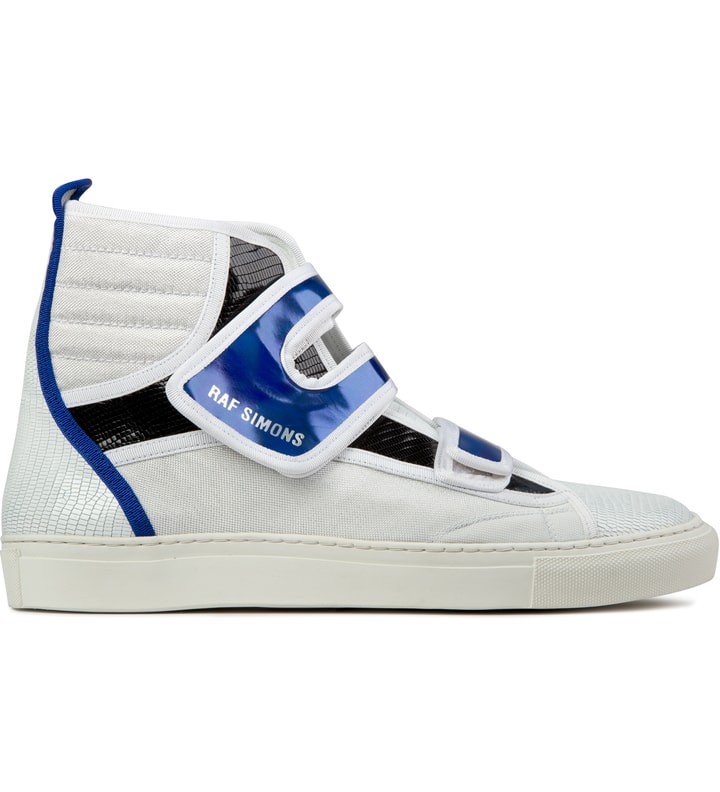 Raf Simons - White High Velcro Sneaker | HBX - Globally Curated Fashion ...