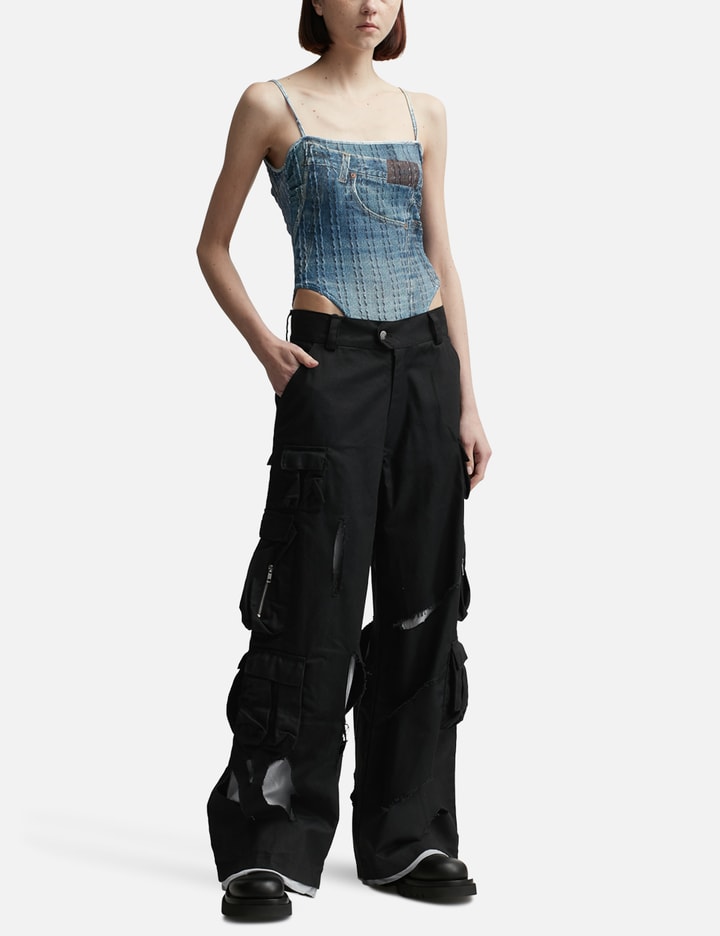 Andersson Bell - DENIM PRINTED KNIT BODYSUIT | HBX