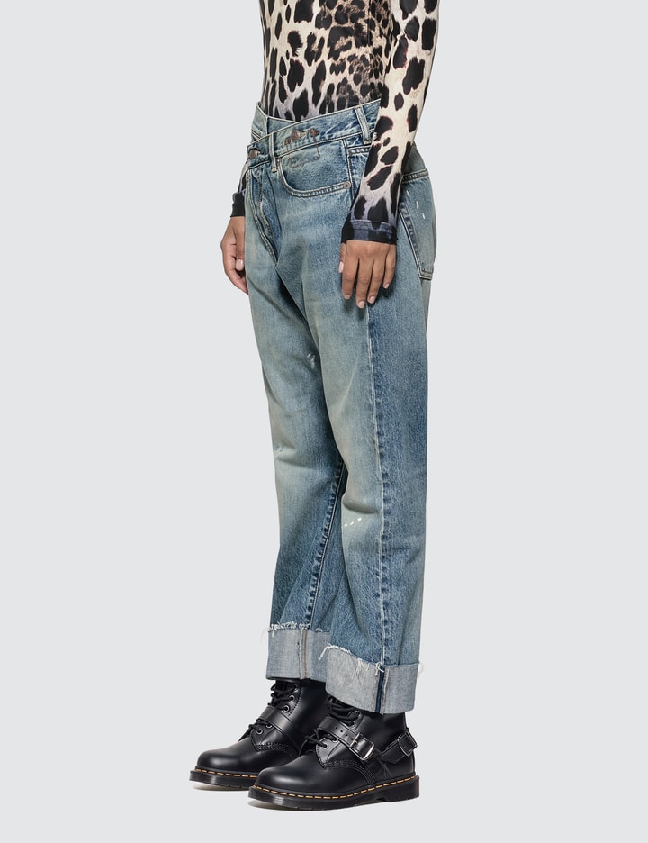 R13 - Crossover Asymmetric-waist Jeans | HBX - Globally Curated Fashion ...