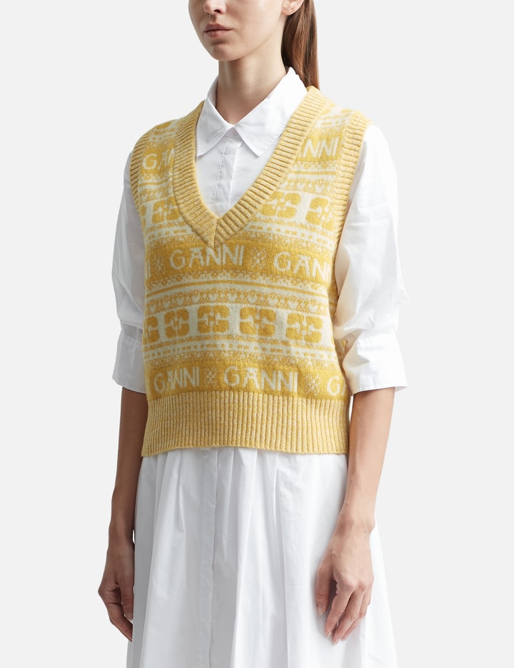 Ganni - Yellow Wool Mix Vest | HBX - Globally Curated Fashion and ...