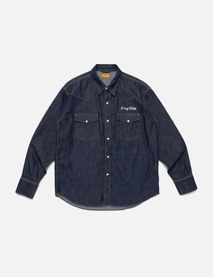 Human Made Denim Western Shirt - Lightweight indigo denim with pearl ...