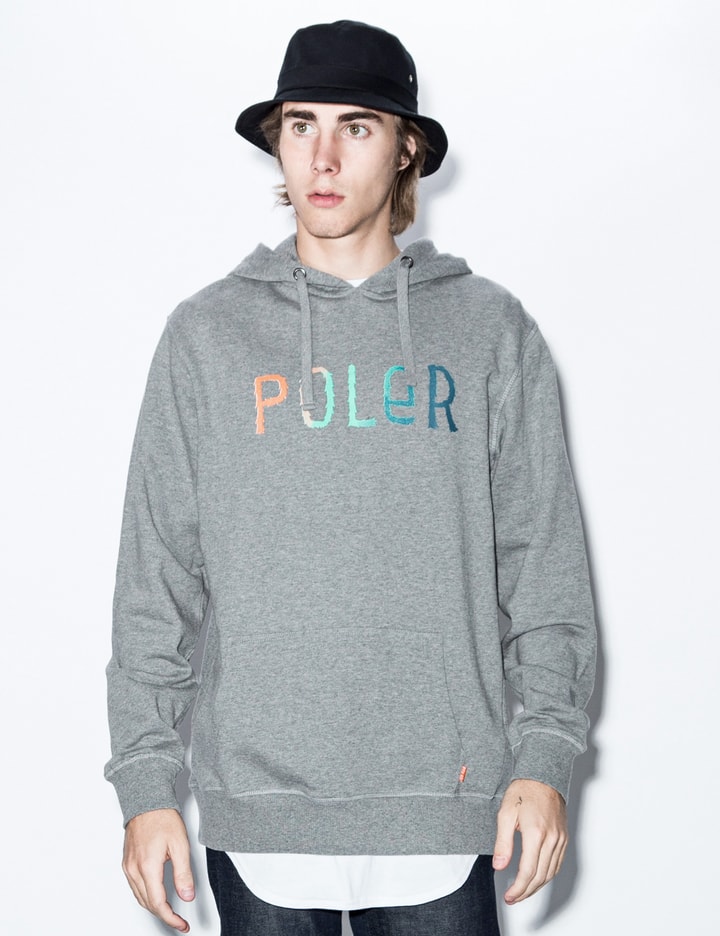 Poler - Heather Grey Furry Font Pullover Hoodie | HBX - Globally Curated Fashion and Lifestyle ...