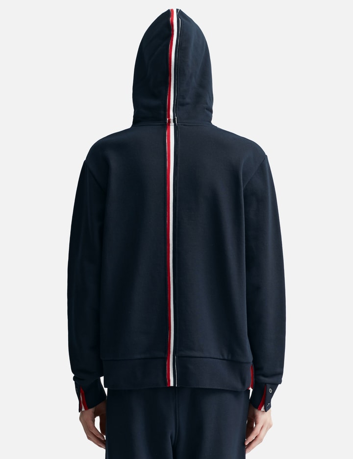 Thom Browne - Loopback Jersey Knit Center Back Stripe Pullover Hoodie ...