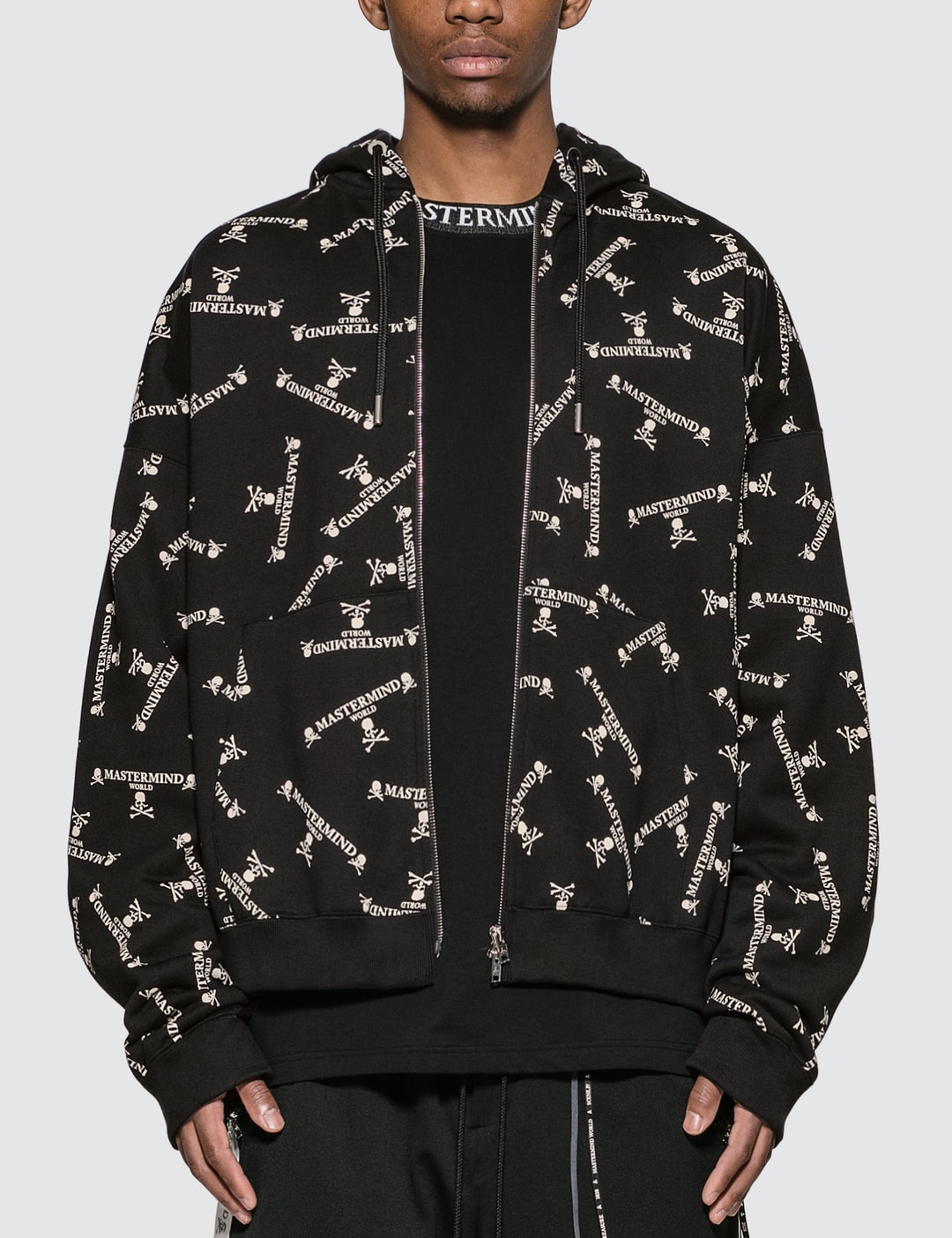 Mastermind World - Allover Logo Full Zip Hoodie | HBX