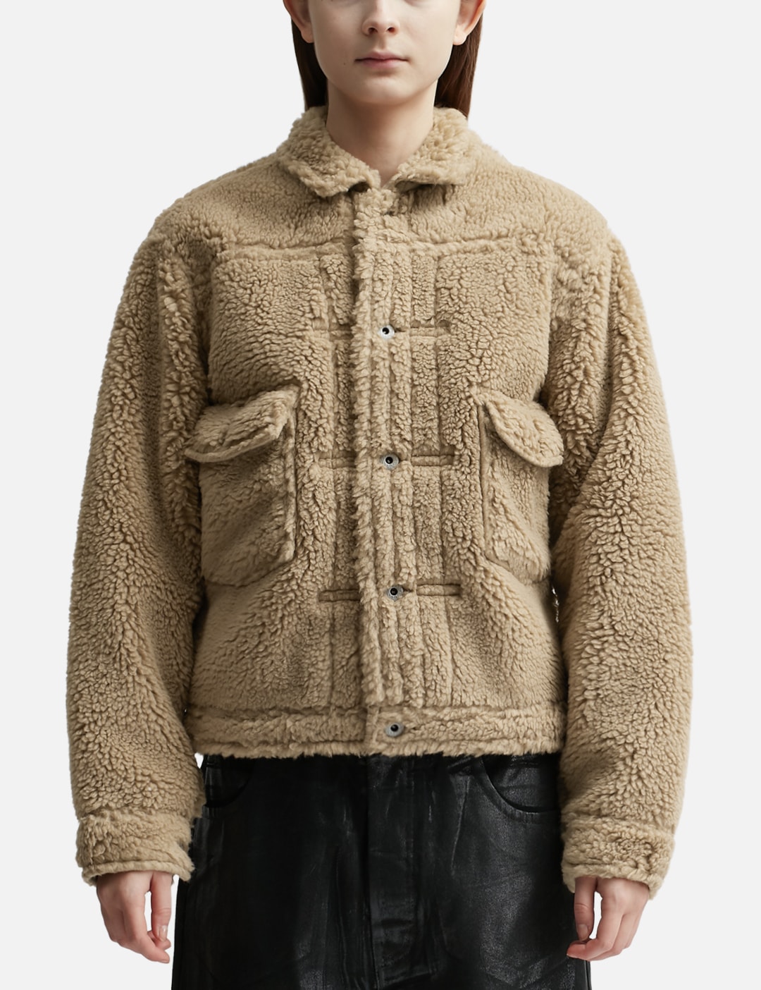 Human Made - WOOL BLENDED BOA FLEECE WORK JACKET | HBX - Globally ...