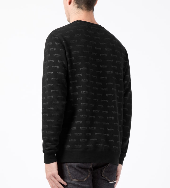 Huf - HUF x THRASHER Black Crewneck Sweater | HBX - Globally Curated ...