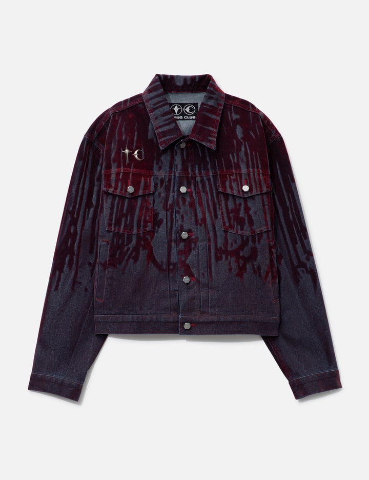 THUG CLUB - Blood Lazered Denim Jacket | HBX - HYPEBEAST 為您搜羅全球潮流時尚品牌
