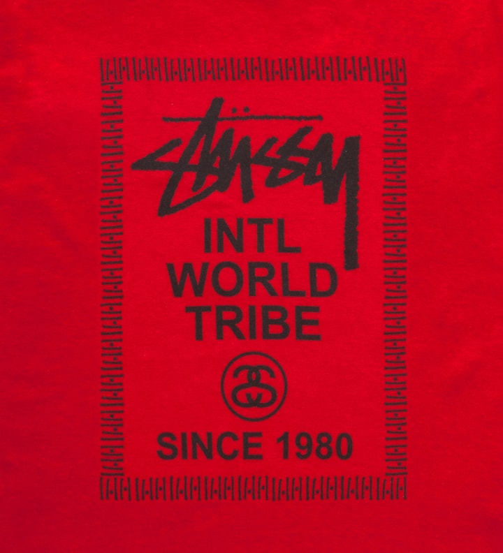 Stüssy - Red Flava Crew Tribe T-Shirt | HBX - Globally Curated Fashion ...
