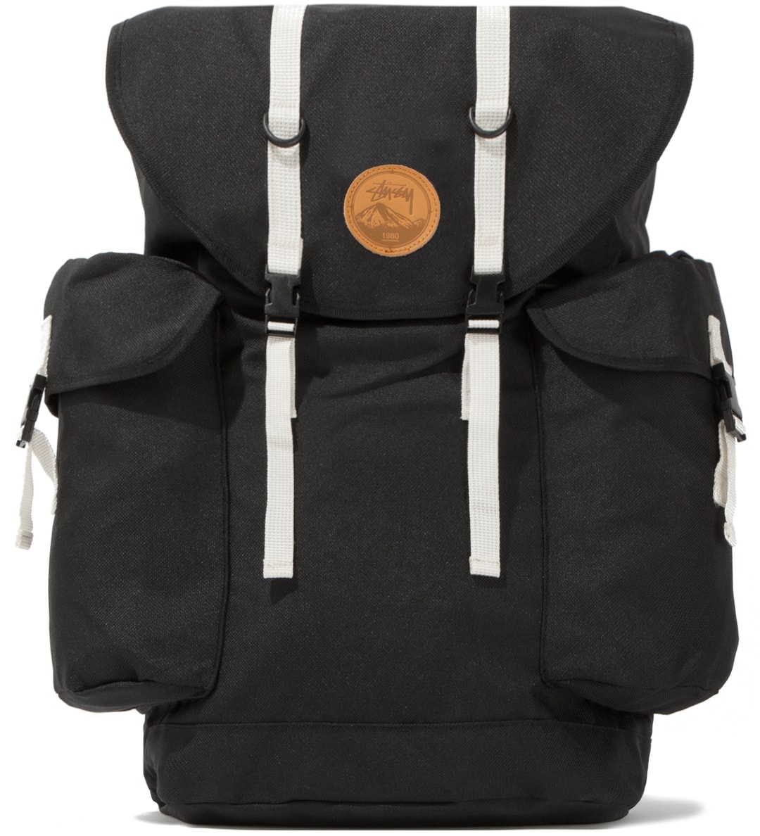 Stüssy - Black Double Strap Backpack | HBX - Globally Curated Fashion ...