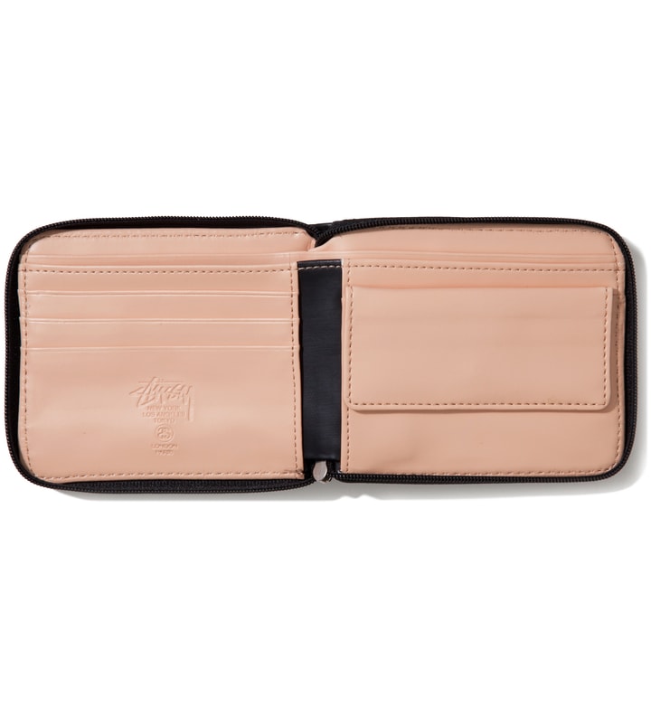 Stüssy - Black Super Solid Zip Wallet | HBX - Globally Curated Fashion ...